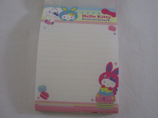 Cute Kawaii Sanrio Hello Kitty Colorful Bunny Mini Notepad / Memo Pad ...