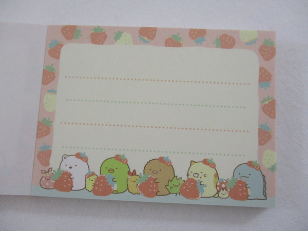 Cute Kawaii San-X Sumikko Gurashi Strawberry Fair Mini Notepad / Memo ...