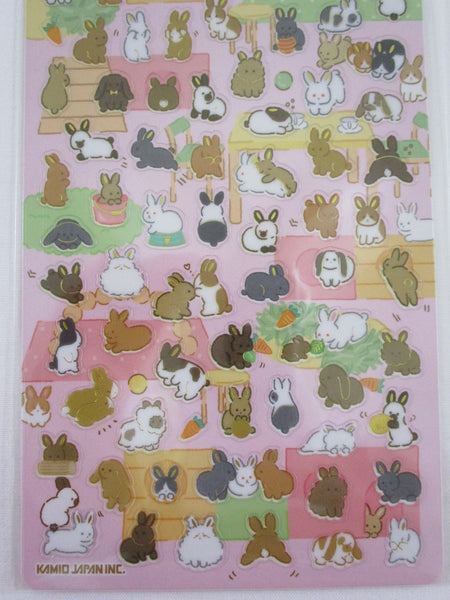 Cute Kawaii Kamio Rabbit Bunny Sticker Sheet - with Gold Accents - for ...